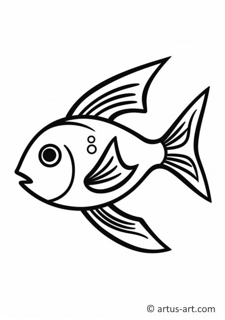 Awesome Flying fish Coloring Page For Kids » Free Download » Artus Art