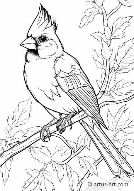 Awesome Northern cardinal Coloring Page » Free Download » Artus Art