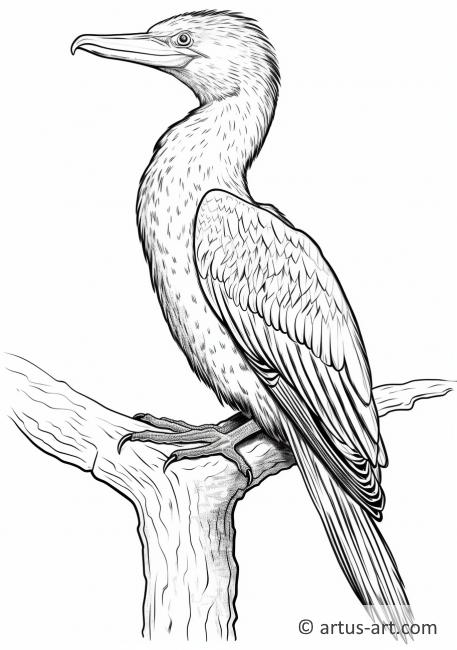 Awesome Cormorant Coloring Page » Free Download » Artus Art