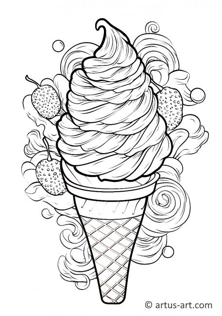 Summer Ice Cream Coloring Page » Free Download » Artus Art