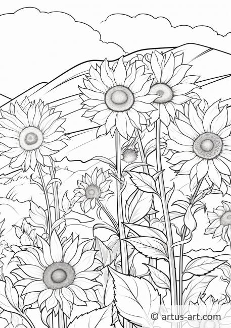 Sunflower Field Coloring Page » Free Download » Artus Art