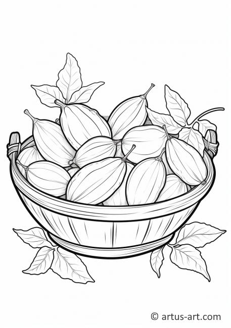 Star Fruit Basket Coloring Page » Free Download » Artus Art