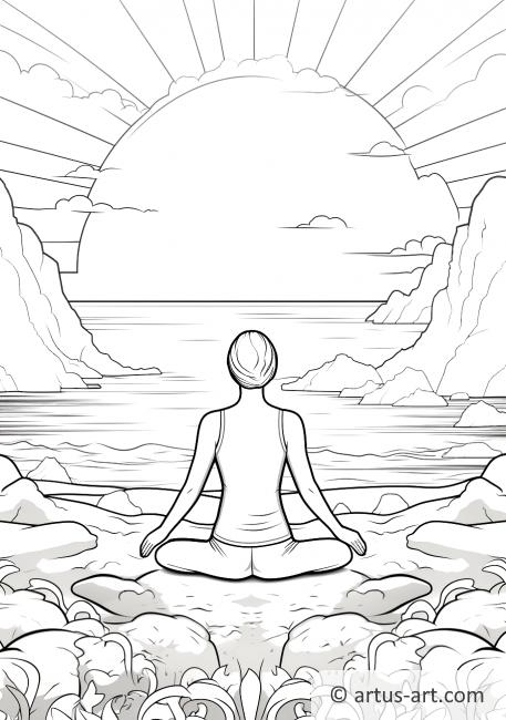 Seashore Yoga Coloring Page » Free Download » Artus Art
