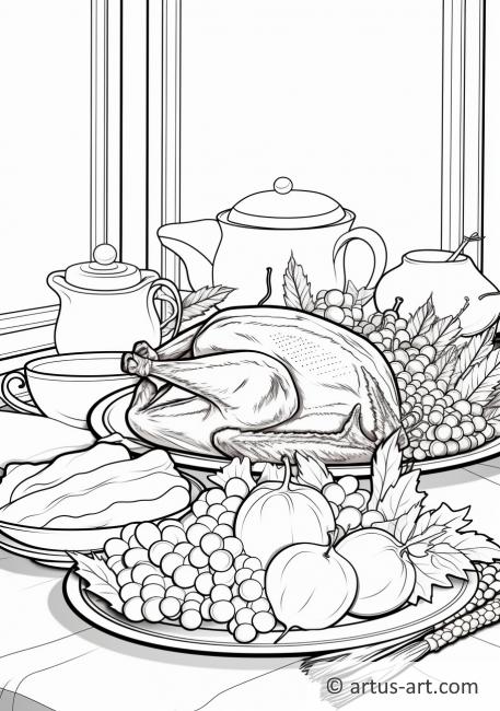 Thanksgiving Feast Coloring Page » Free Download » Artus Art