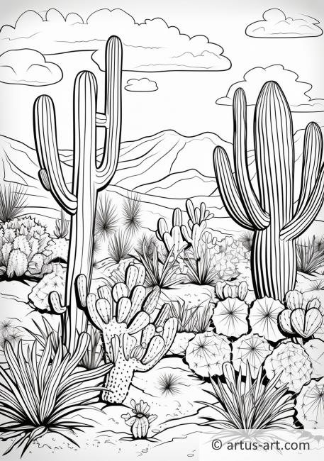 Desert Plants Coloring Page » Free Download » Artus Art
