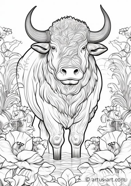 Water buffaloes Coloring Page » Free Download » Artus Art