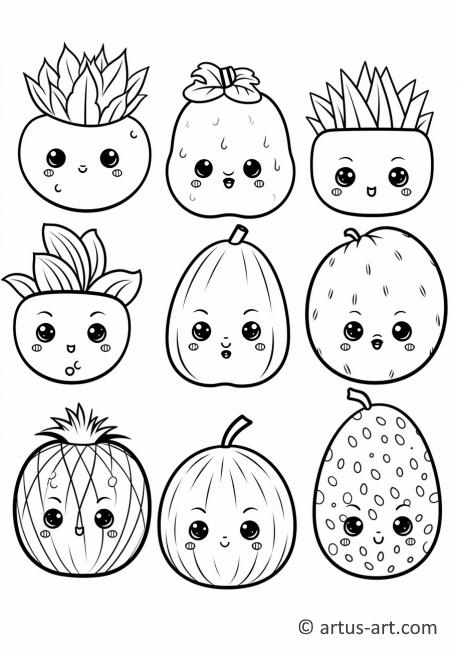 Melon Characters Coloring Page » Free Download » Artus Art