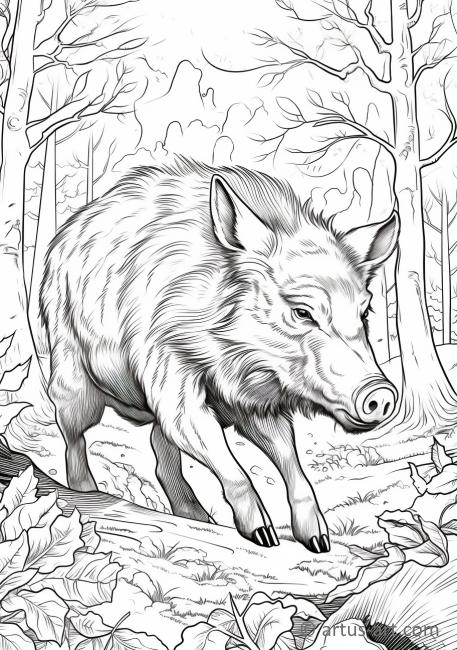 Wild boar Coloring Page For Kids » Free Download » Artus Art