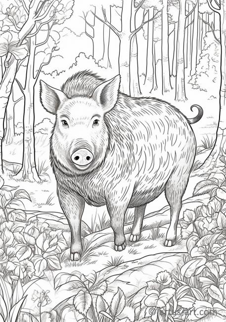 Wild boar Coloring Page » Free Download » Artus Art