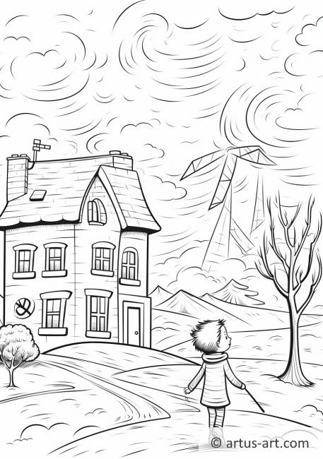 Windy Day Coloring Page » Free Download » Artus Art