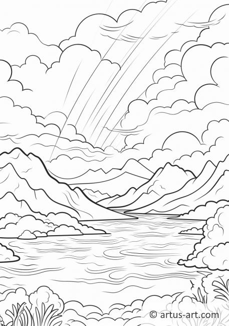 Cloudy Lake Coloring Page » Free Download » Artus Art